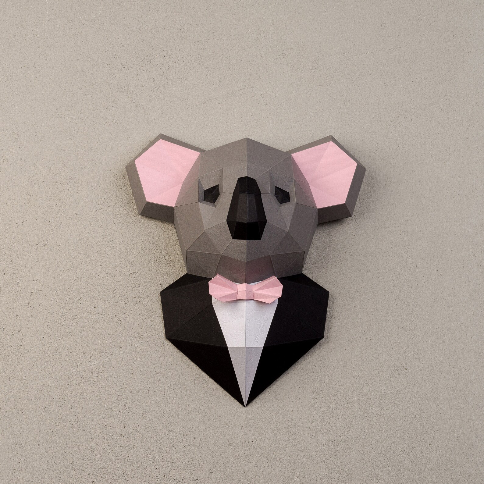 Papercraft 3D KOALA in SUIT Pepakura Low Poly Paper Sculpture - Etsy