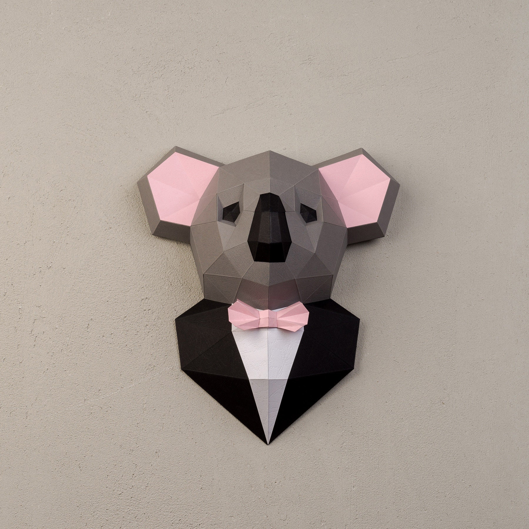 Papercraft 3D KOALA in SUIT Pepakura Low Poly Paper Sculpture - Etsy