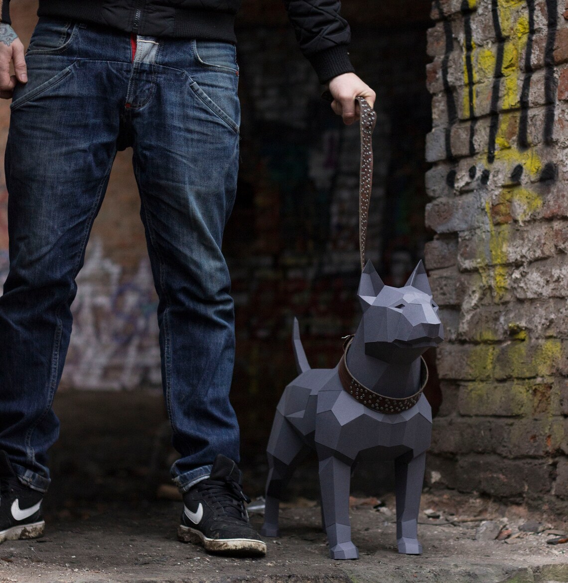 Papercraft 3d BULLTERRIER DOG Figure Low Poly Paper Sculpture - Etsy