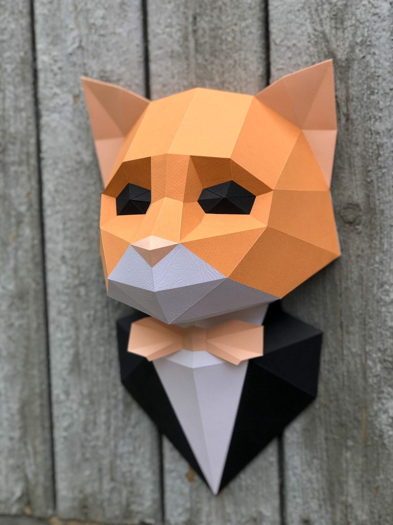Papercraft 3D CAT in SUIT Pepakura Low Poly Paper Sculpture - Etsy