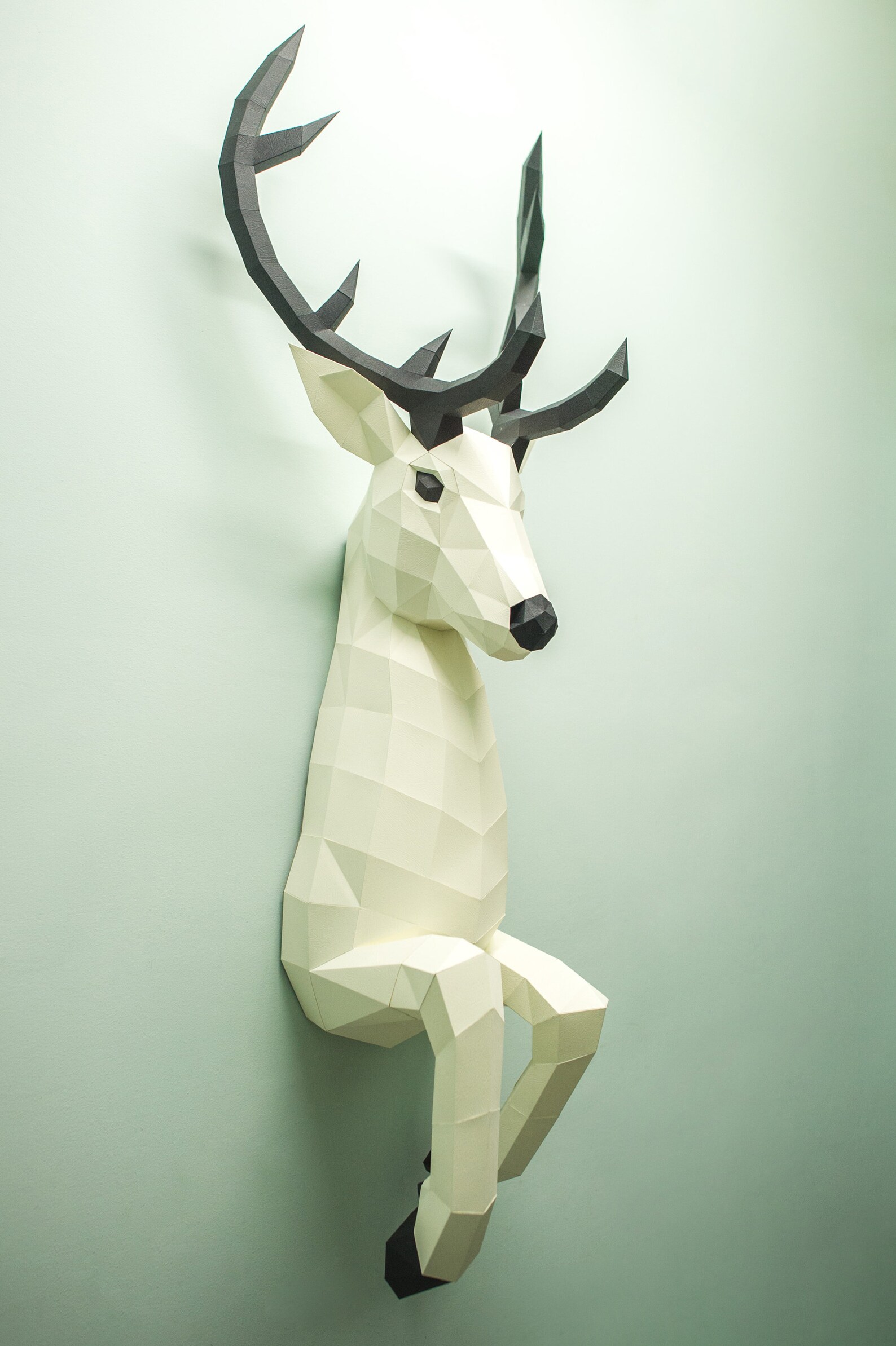 Papercraft 3D DEER Out of Wall Pepakura PDF Template Low Poly - Etsy
