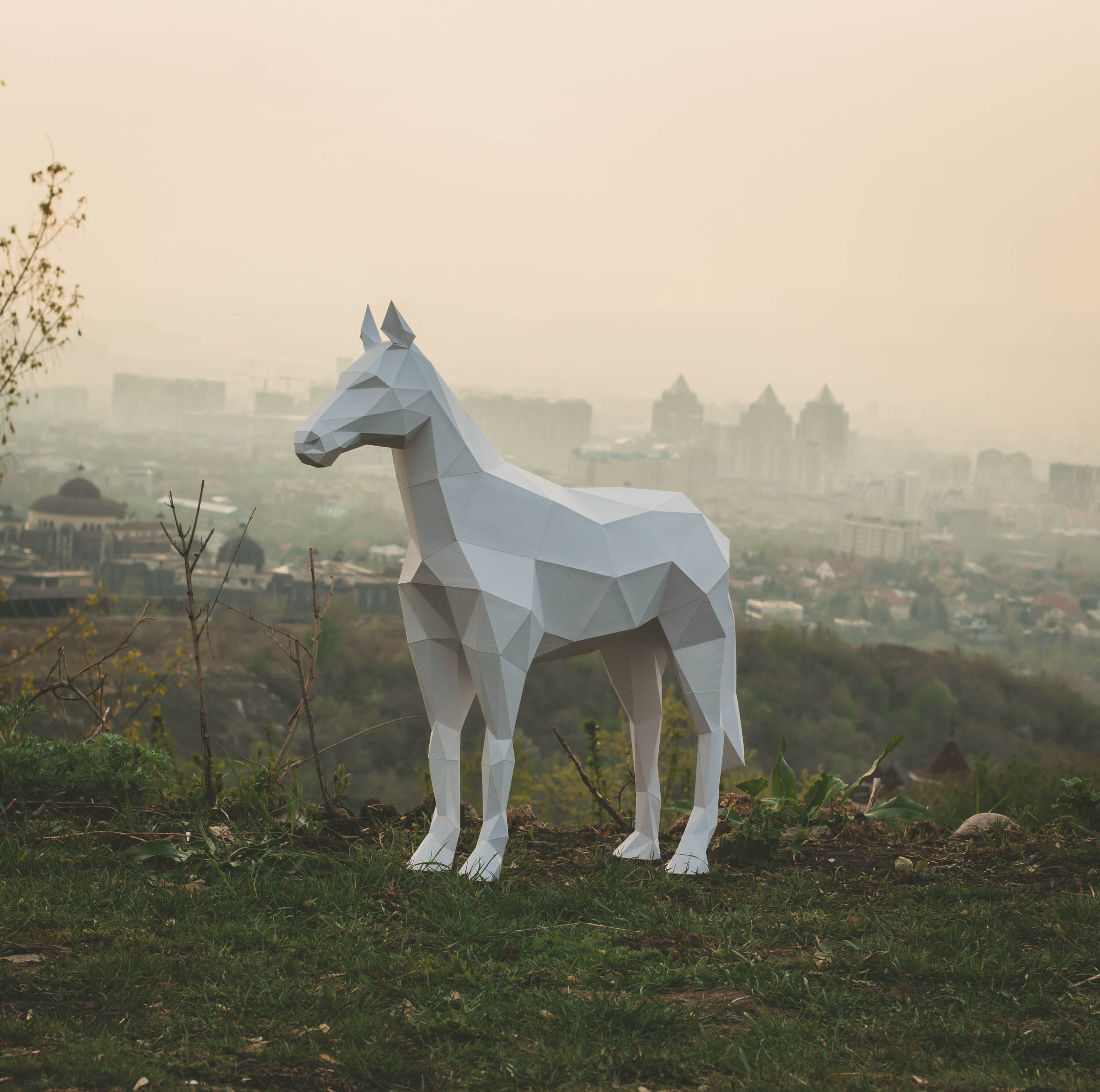 Papercraft 3D STANDING HORSE Low Poly Paper Sculpture DIY - Etsy Canada