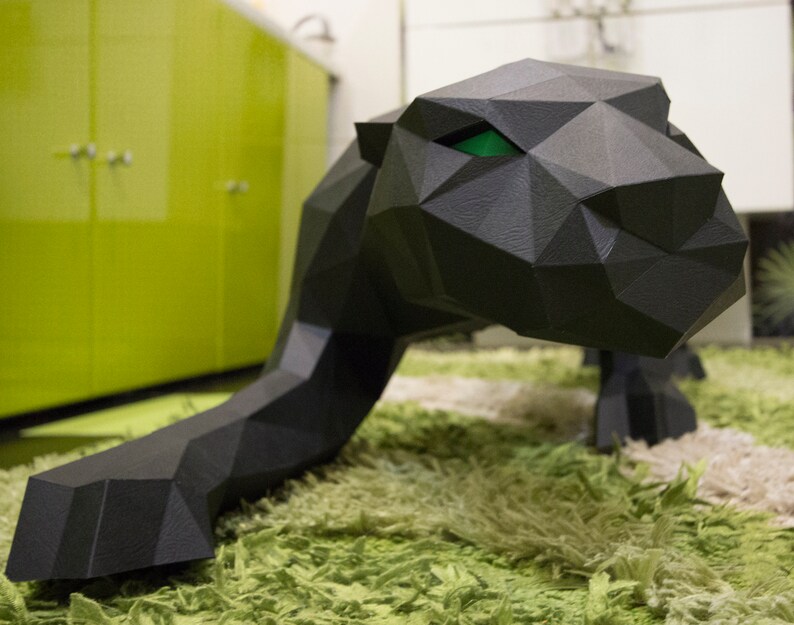 Papercraft 3D BLACK PANTHER LION Wild Cat or Tiger Pepakura - Etsy