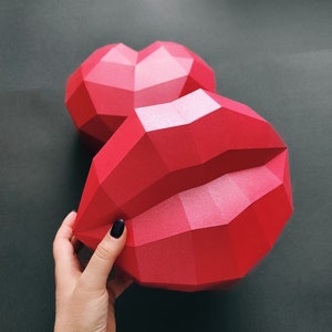 Papercraft 3D BOX HEART and LIPS Mouth Storage Boxes for Valentines Day ...
