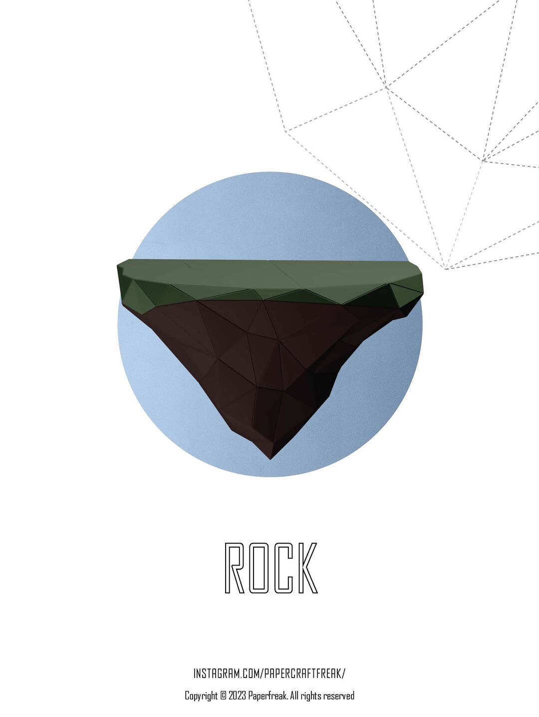 Papercraft 3D UNIVERSAL ROCK for Any Animal Low Poly Paper Sculpture ...