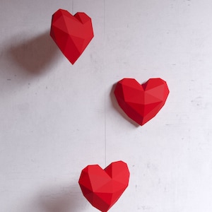 Papercraft HEARTS the Wall Type and Full Heart SET 4 Files for ...