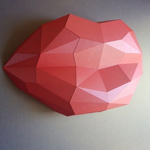 Papercraft LIPS CLOSED Mouth 3d Low Poly Template Paper Sculpture ...