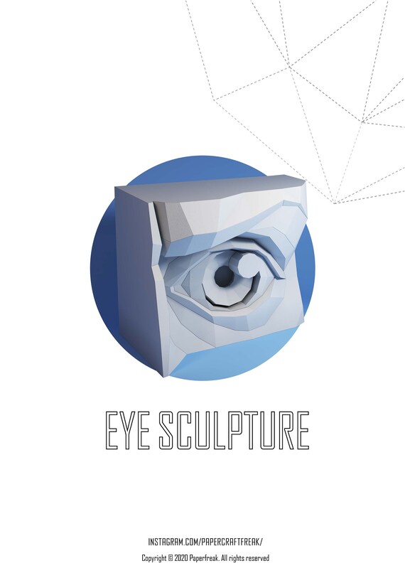 Papercraft 3D EYE SCULPTURE Left and Right Pepakura Low | Etsy