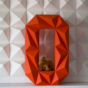Papercraft 3D ZERO 0 Number Birthday Party Decor Pepakura Low Poly ...