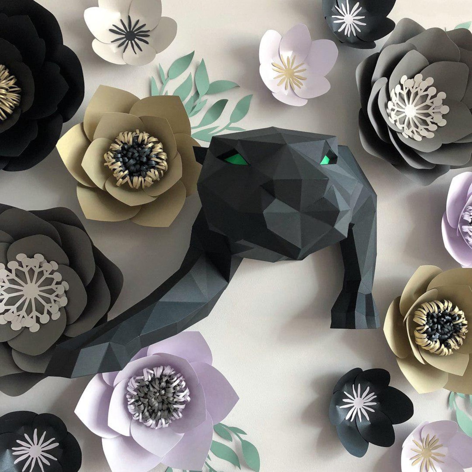 Papercraft 3D BLACK PANTHER Pack 3 in 1 Head LION Wild Cat or - Etsy