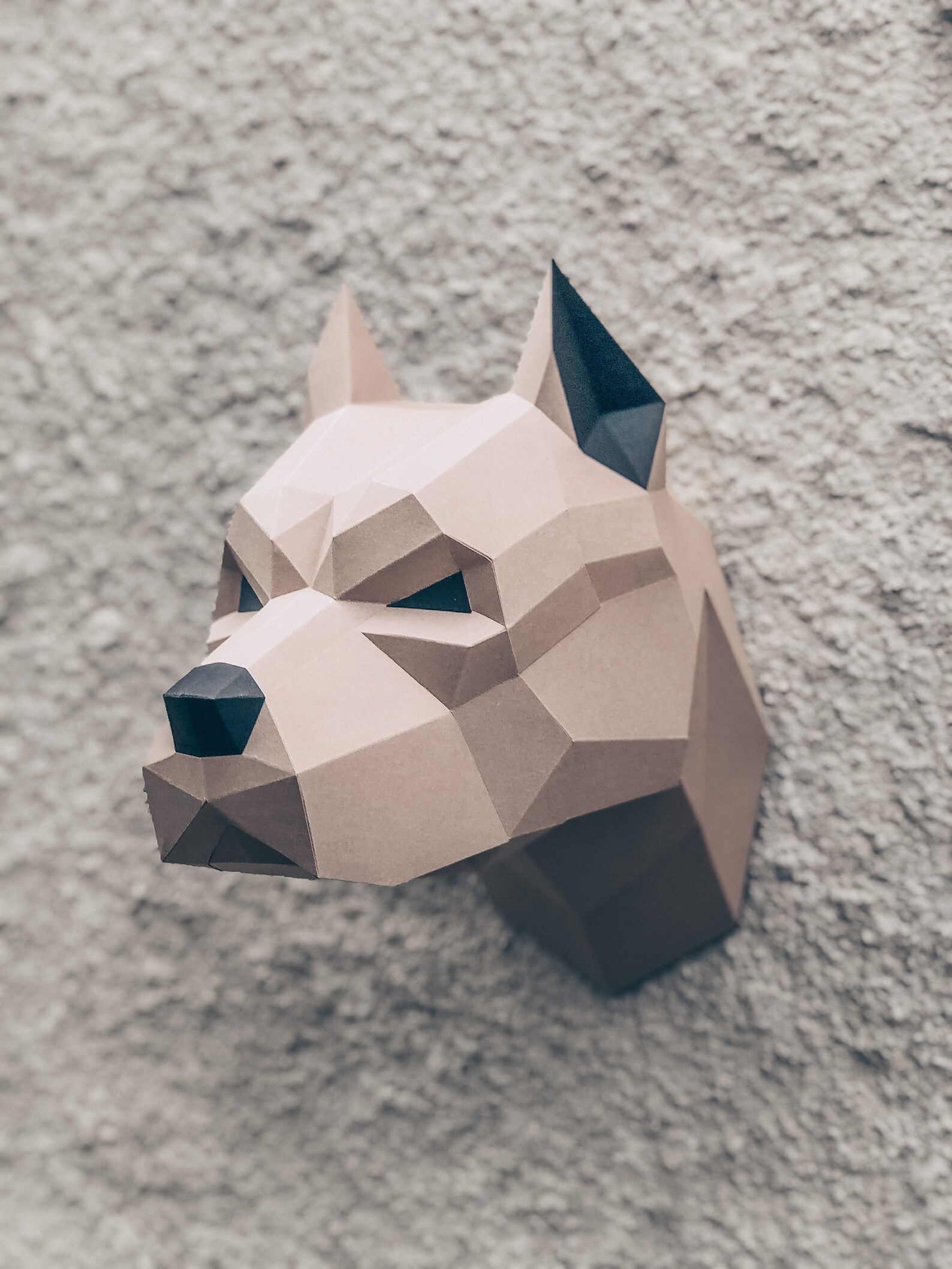 Papercraft 3d PITBULL DOG HEAD Low Poly Paper Sculpture Diy - Etsy
