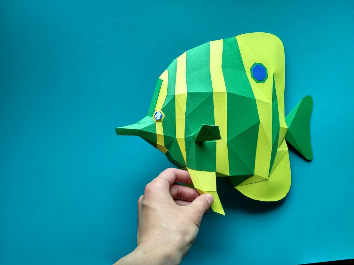 Papercraft BUTTEFLY FISH 3D Pepakura Sea Creatures Paperfreak | Etsy Canada