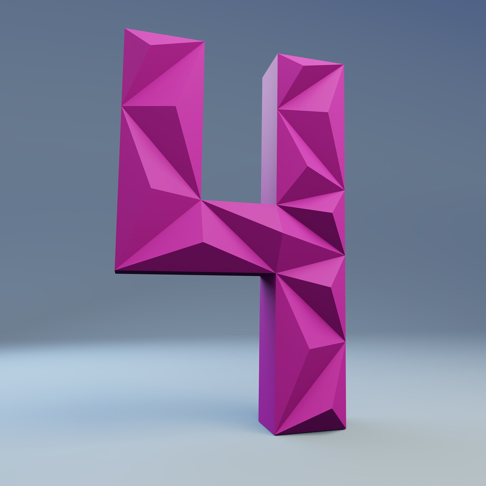 Papercraft 3D FOUR 4 NUMBER Birthday Party Decor Pepakura Low - Etsy