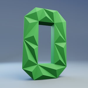 Papercraft 3D ZERO 0 Number Birthday Party Decor Pepakura Low Poly ...