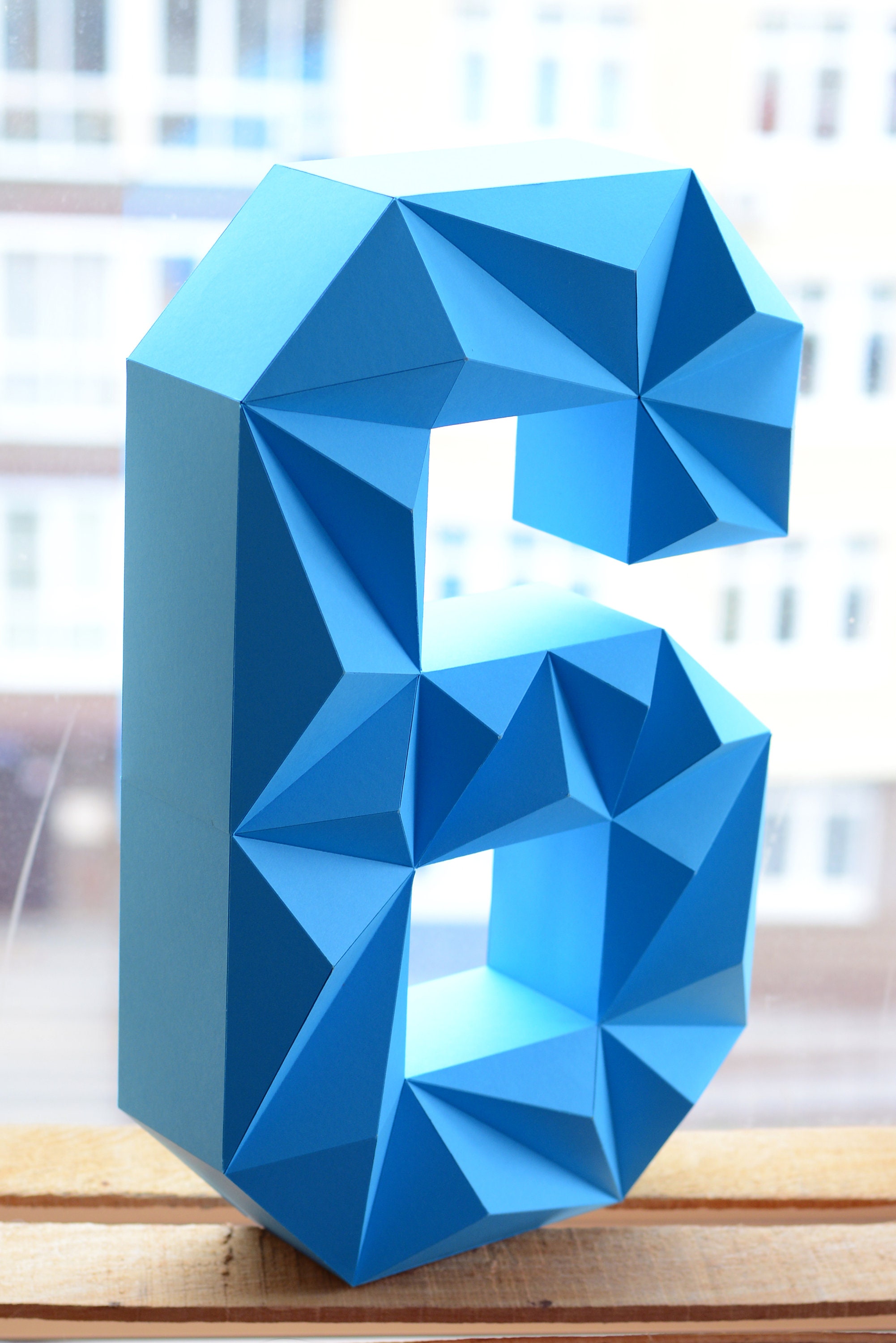 Papercraft 3D SIX 6 NUMBER Birthday Party Decor Pepakura Low - Etsy