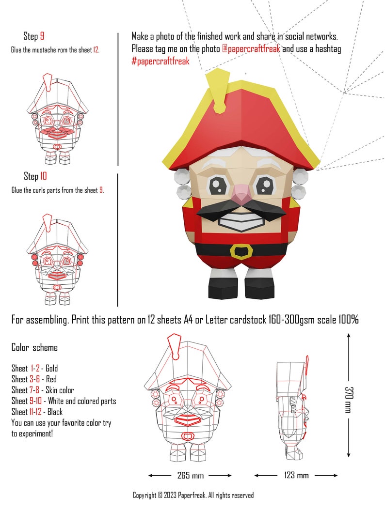 Papercraft 3D NUTCRACKER CHRISTMAS TOY Low Poly Paper - Etsy
