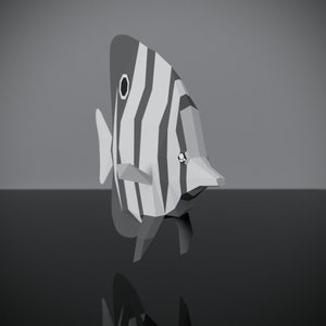 Papercraft BUTTEFLY FISH 3D Pepakura Sea Creatures Paperfreak Low Poly ...