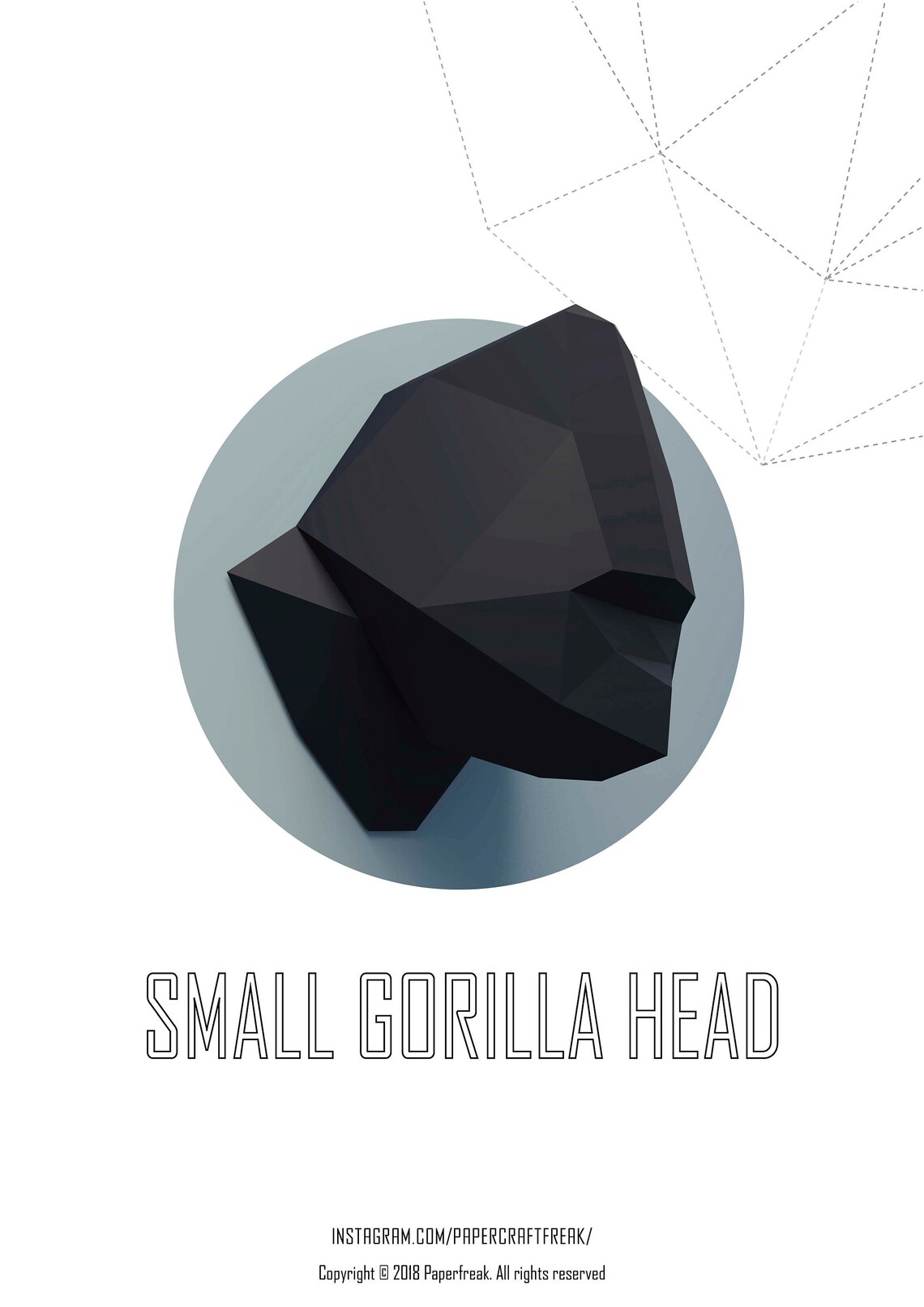 Papercraft 3d SMALL GORILLA HEAD Monkey Paper Sculpture Low - Etsy