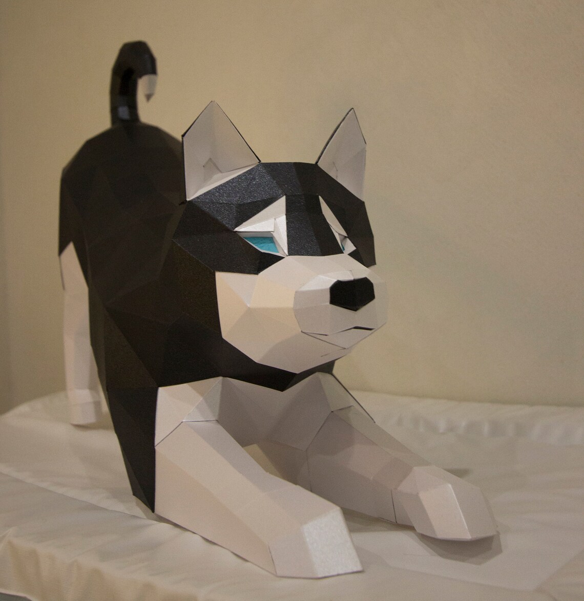 Papercraft 3D STRETCHING HUSKY DOG Puppy Pepakura Pdf Template - Etsy