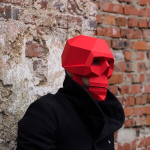 Papercraft 3D SKULL MASK Gothic Halloween Horror Pepakura Carnival Low ...