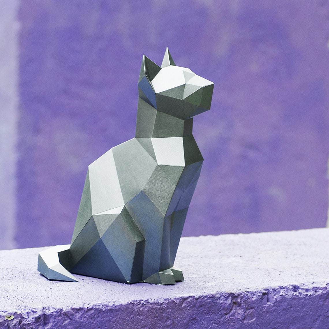 Papercraft 3D SITTING CAT Figure Pepakura Pdf Template Low - Etsy Canada
