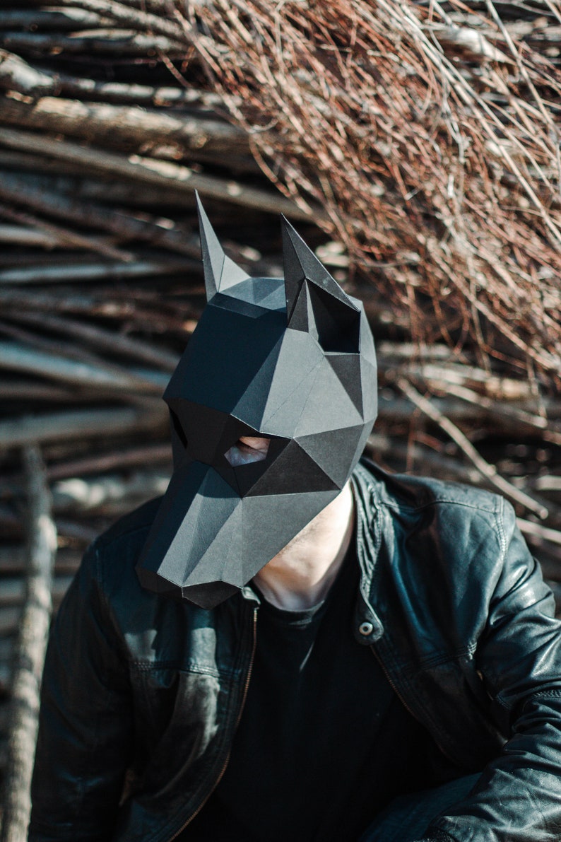Papercraft 3D DOBERMAN HELMET Dog MASK Fantasy Animal - Etsy