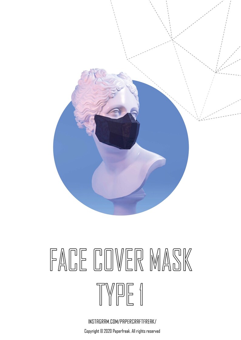 Papercraft 3D CORONA FACE COVER Mask 1 Pattern Halloween - Etsy
