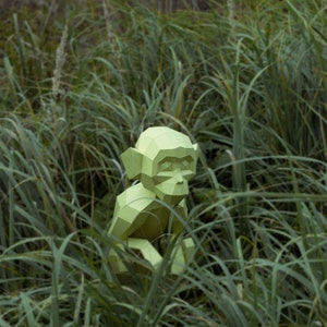 Papercraft 3D MONKEY APE Low Poly Paper Sculpture DIY Gift Decor for ...