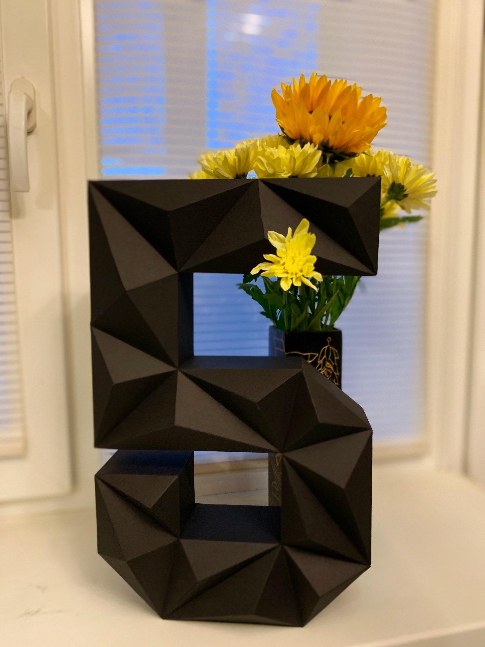 Papercraft 3D FIVE 5 NUMBER Birthday Party Decor Pepakura Low - Etsy