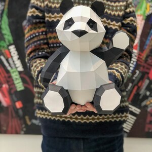 Papercraft 3D PANDA BEAR TOY Figure Pepakura Low Poly Paper Sculpture ...