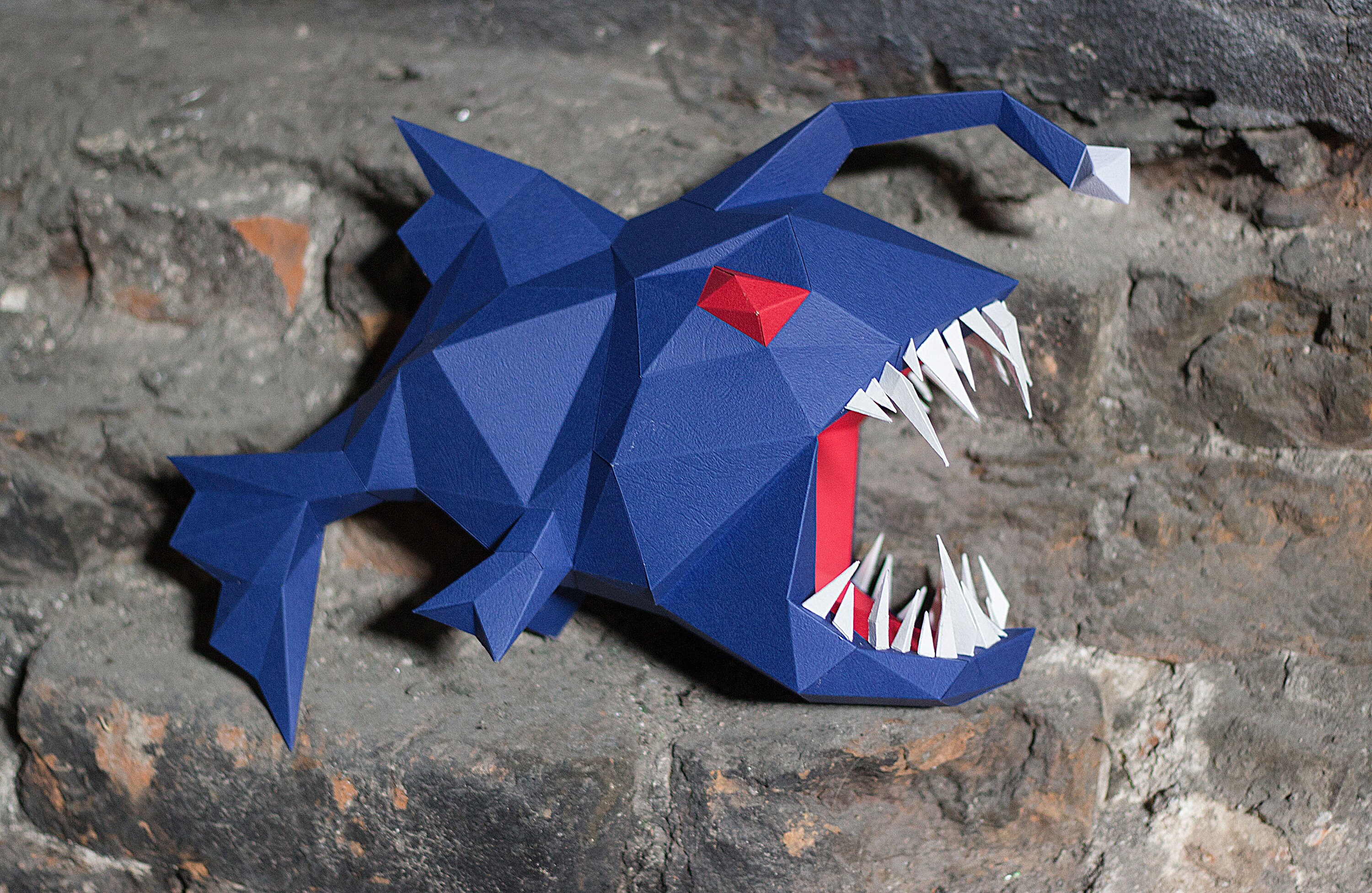 Papercraft ANGLER FISH 3D Pepakura Sea Creatures Paperfreak - Etsy ...