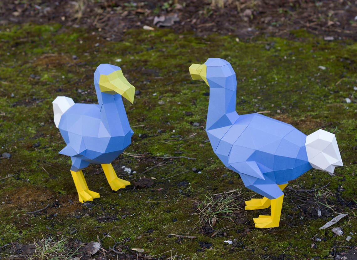 Papercraft 3D TWO DODO BIRDS Pepakura Pdf Template Low | Etsy