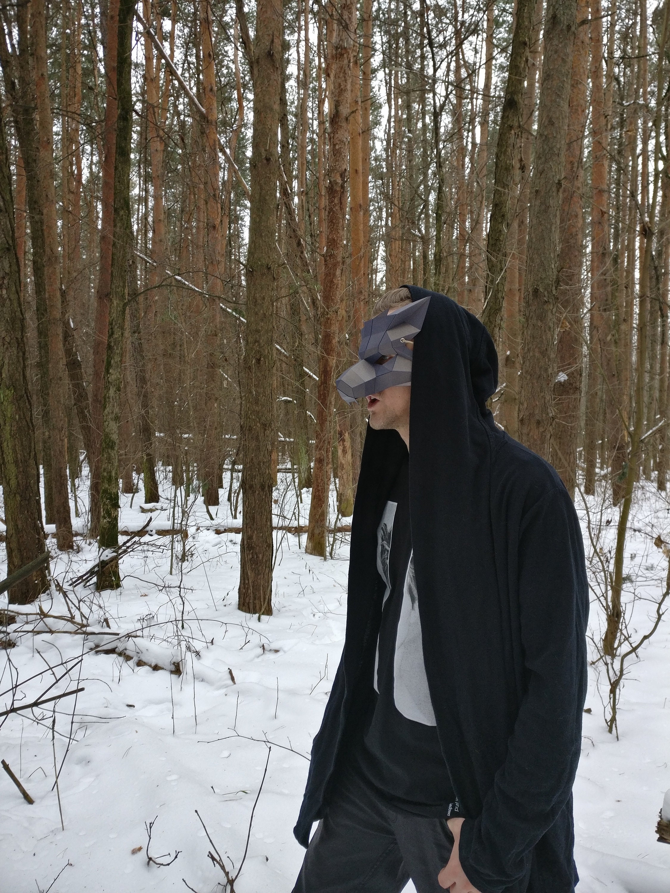 Papercraft 3D WHITE WOLF Half MASK Halloween Pepakura Kinky - Etsy ...