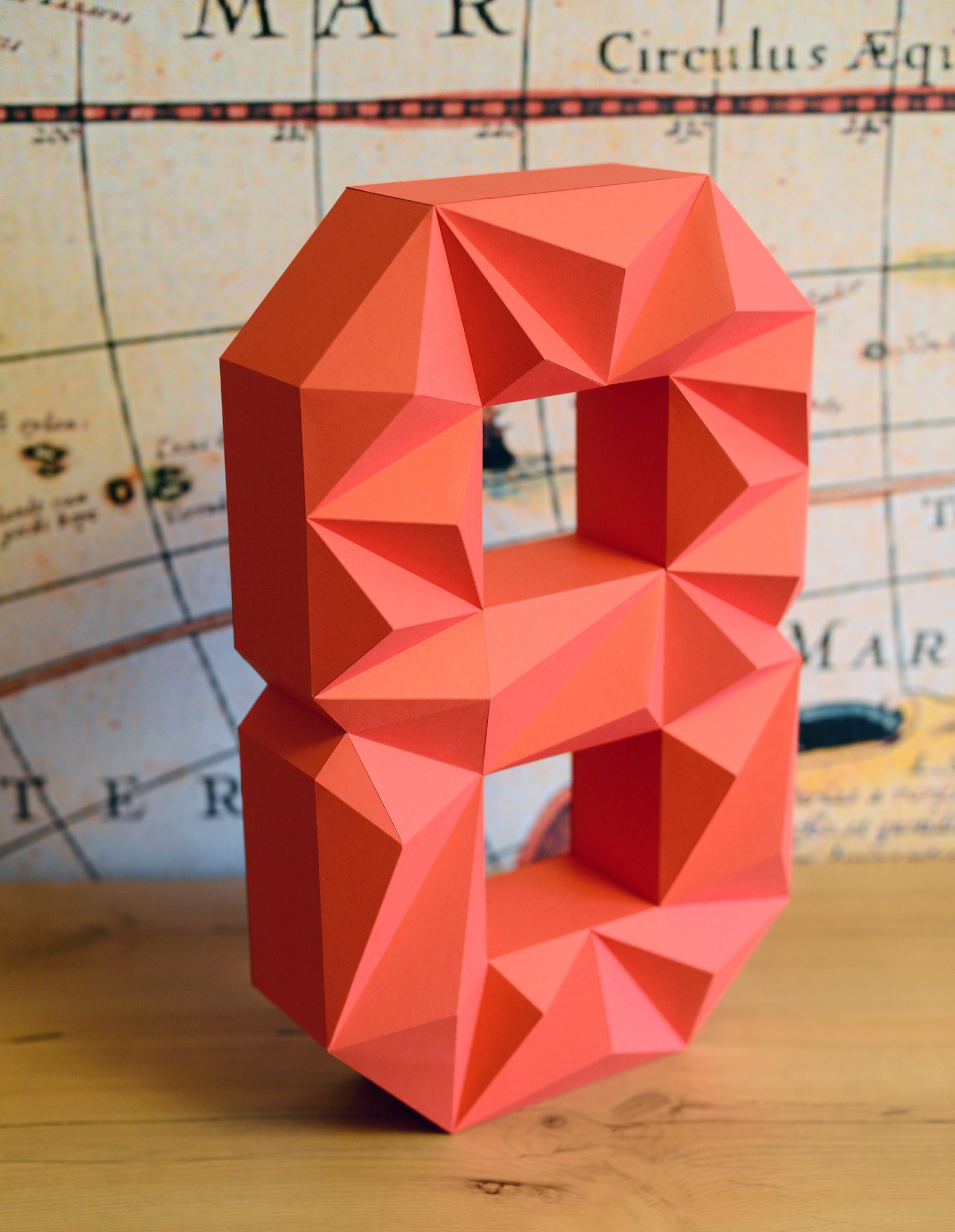 Papercraft 3D EIGHT 8 NUMBER Birthday Party Decor Pepakura Low - Etsy