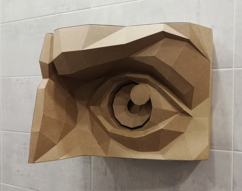 Papercraft 3D EYE SCULPTURE Left and Right Pepakura Low | Etsy