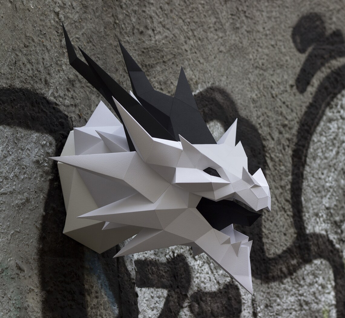Papercraft 3d DRAGON Sculpture Pepakura Skyrim SMAUG From the - Etsy