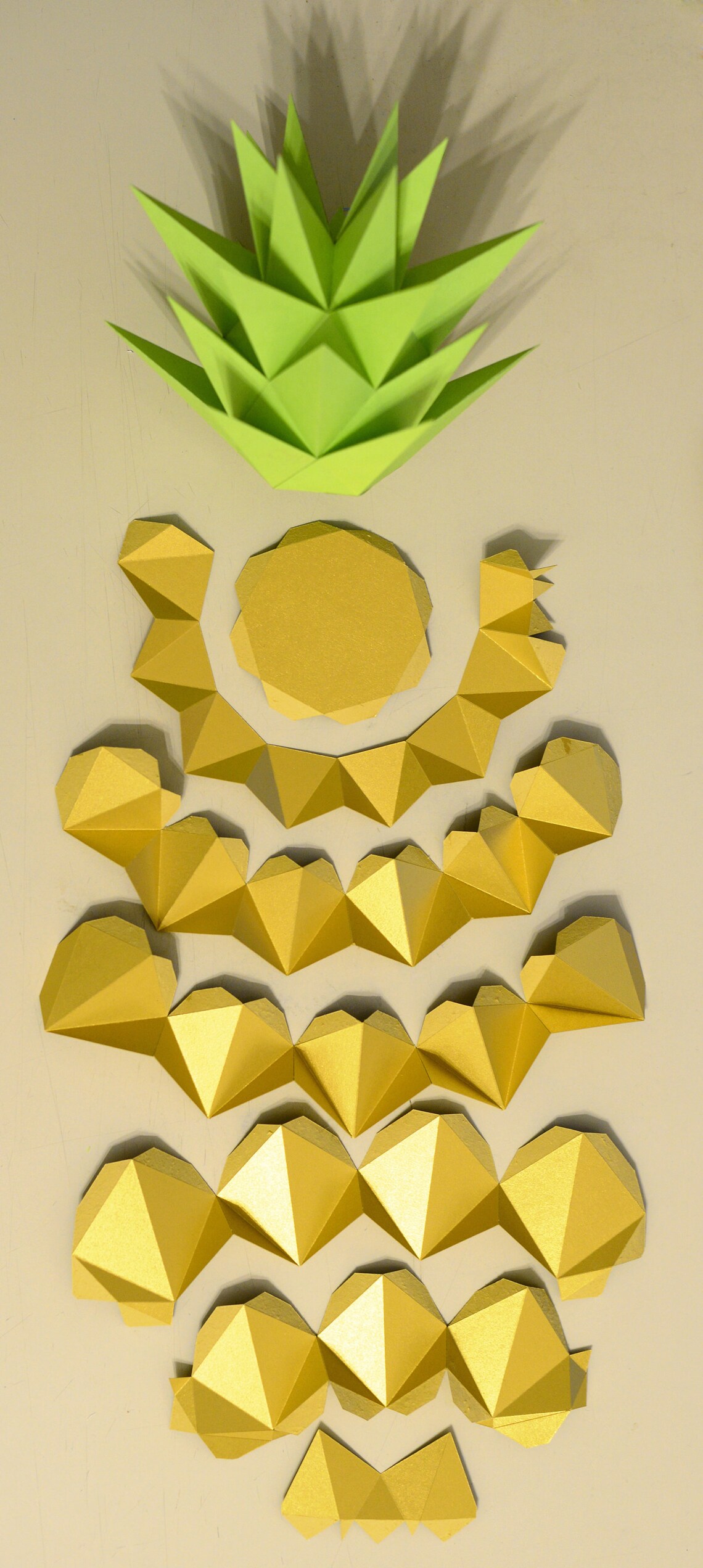 Papercraft 3D PINEAPPLE SET Pepakura Fruit Low Polygonal Paper - Etsy