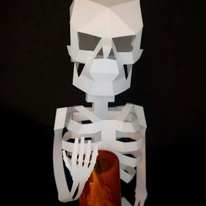 Papercraft 3D SKELETON SCULL and BONES Halloween Party Decor Pepakura ...