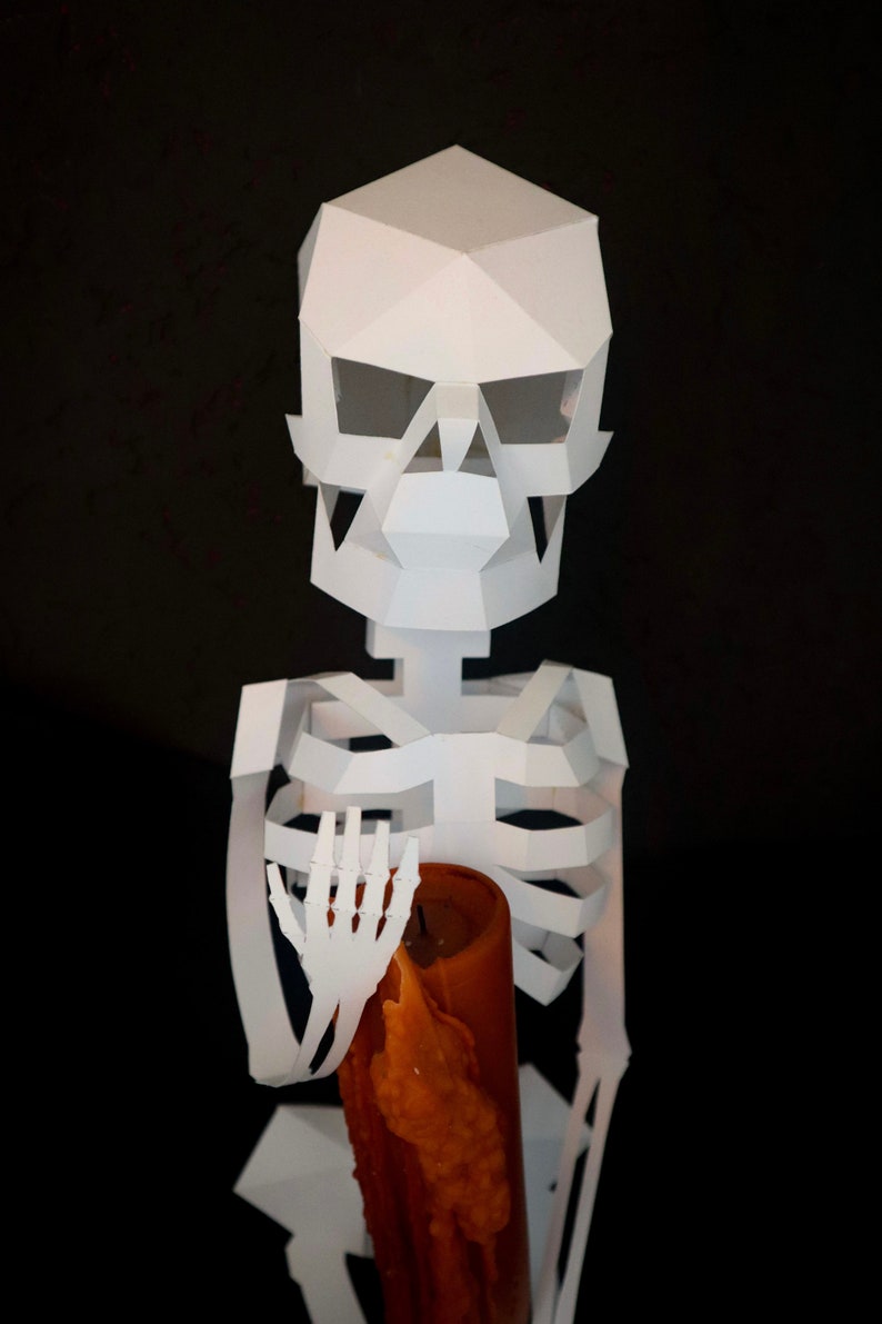 Papercraft 3D SKELETON SCULL and BONES Halloween Party Decor - Etsy