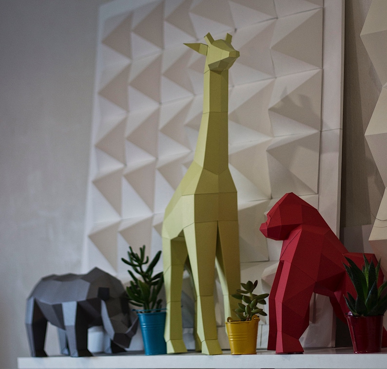 Papercraft 3D GIRAFFE SMALL Low Poly Paper Sculpture DIY Gift - Etsy