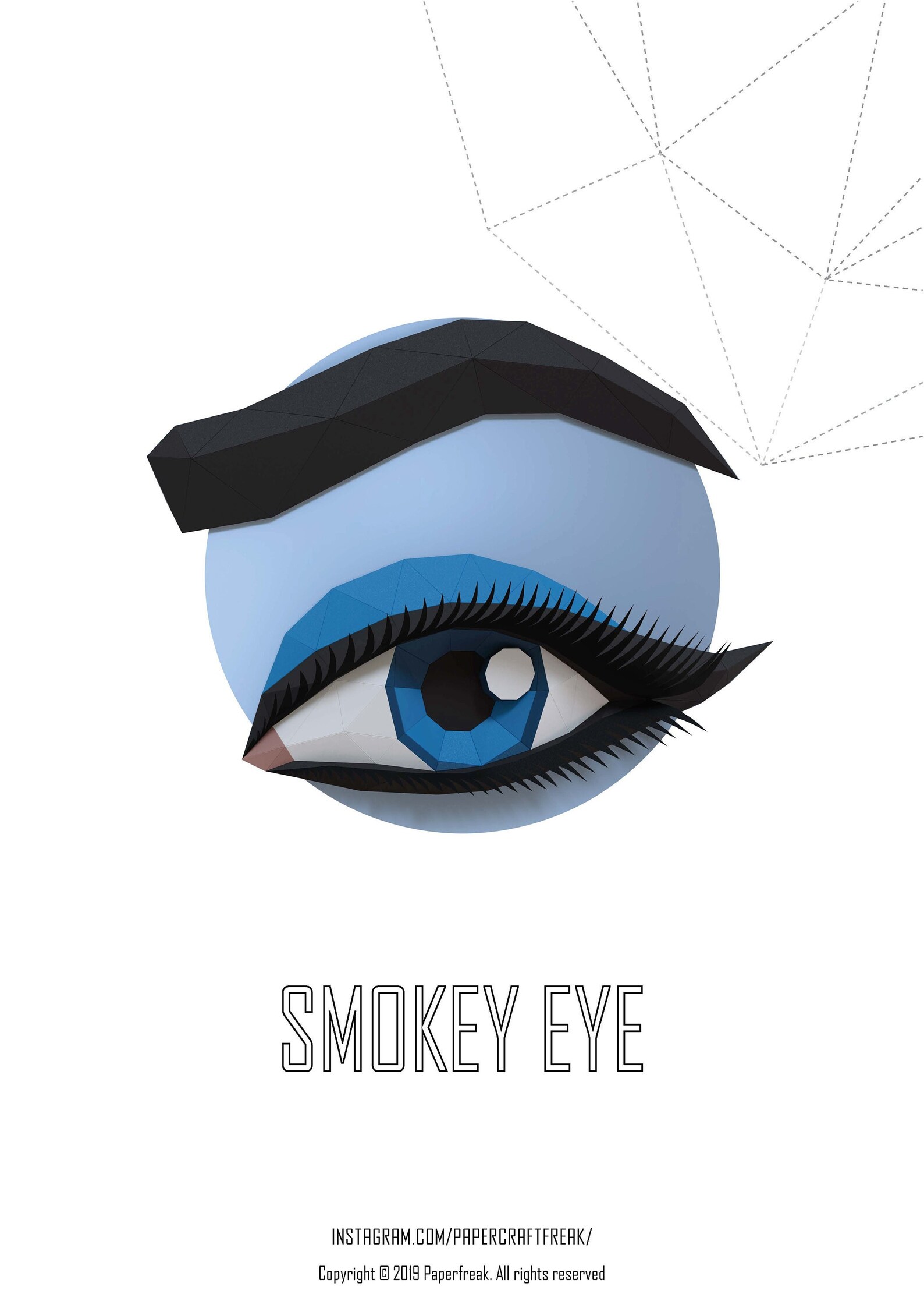 Papercraft 3D MAKEUP SMOKEY EYE Pepakura Low Polygonal Paper - Etsy
