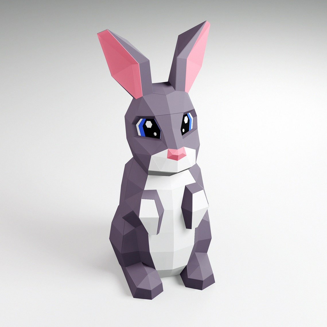 Papercraft 3d CUTE RABBIT BUNNY 3D Low Poly Paper Sculpture - Etsy