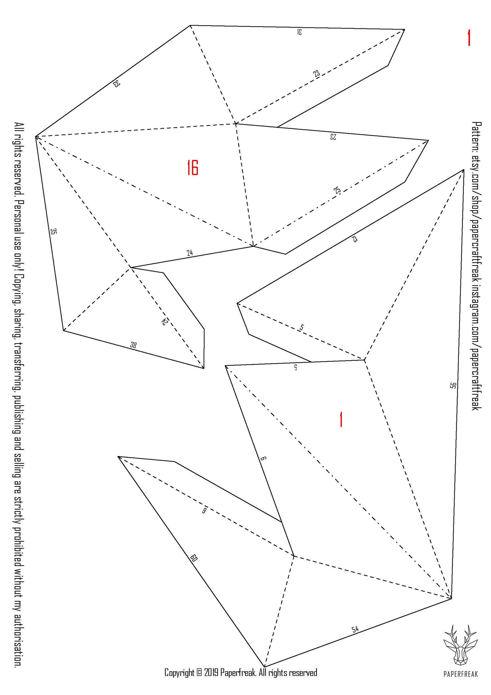 Papercraft 3D FIVE 5 NUMBER Birthday Party Decor Pepakura Low - Etsy
