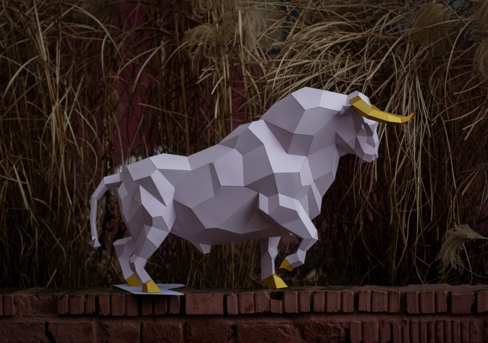 Papercraft 3D BIG BULL Pepakura Brutal Low Poly Paper - Etsy