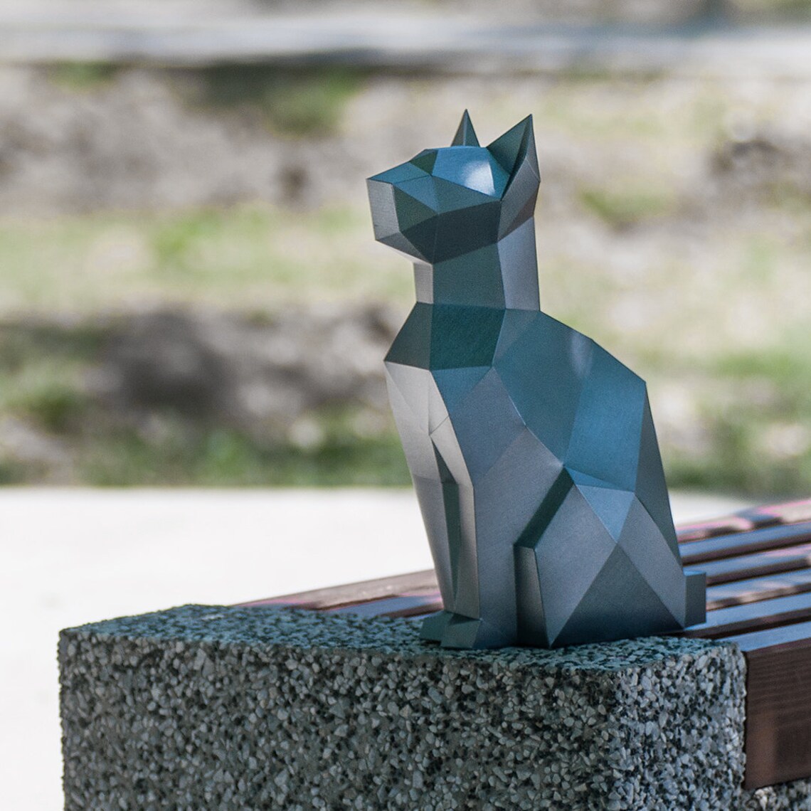 Papercraft 3D SITTING CAT Figure Pepakura Pdf Template Low - Etsy