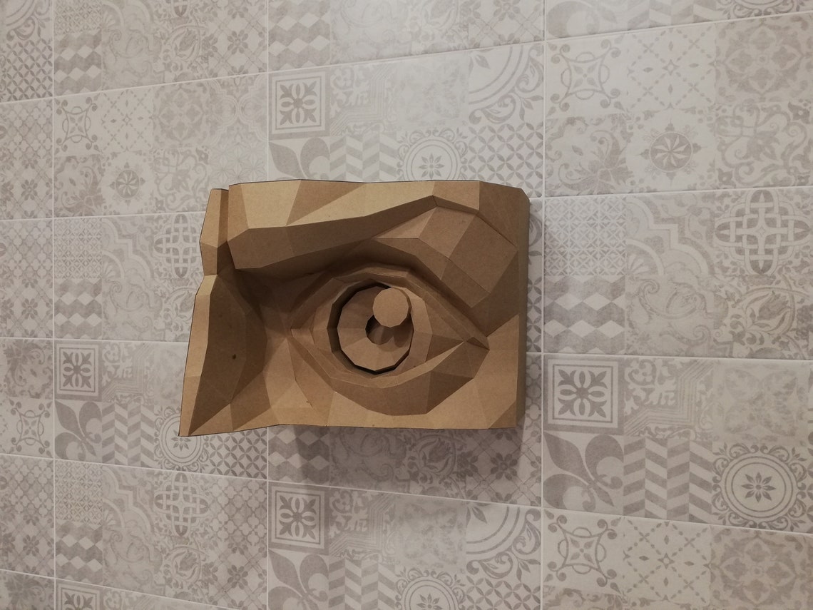 Papercraft 3D EYE SCULPTURE Left and Right Pepakura Low | Etsy