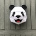 Papercraft 3D PANDA BEAR HEAD Simple Pepakura Low Poly Paper Sculpture ...