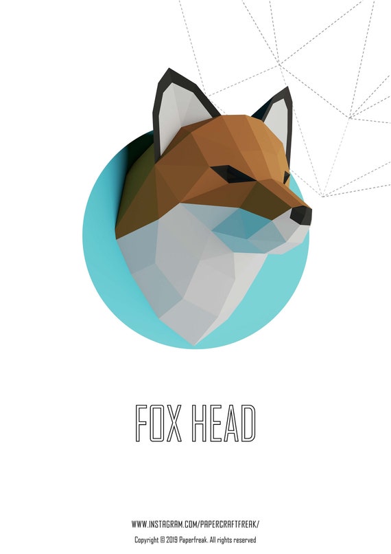 Papercraft 3D FOX HEAD TROPHY Low Poly Paper Sculpture Diy - Etsy