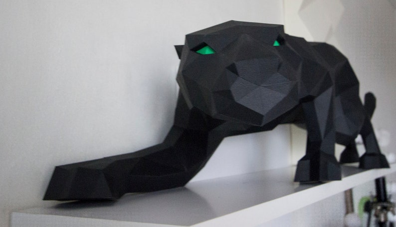 Papercraft 3D BLACK PANTHER LION Wild Cat or Tiger Pepakura - Etsy