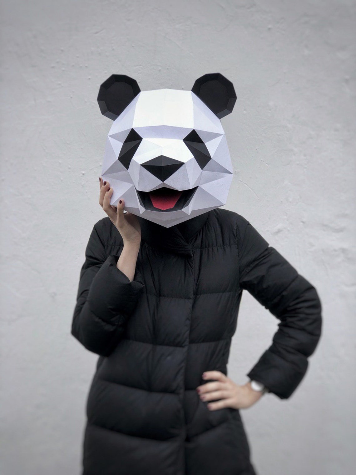 Papercraft 3D PANDA BEAR HEAD Simple Pepakura Low Poly Paper - Etsy